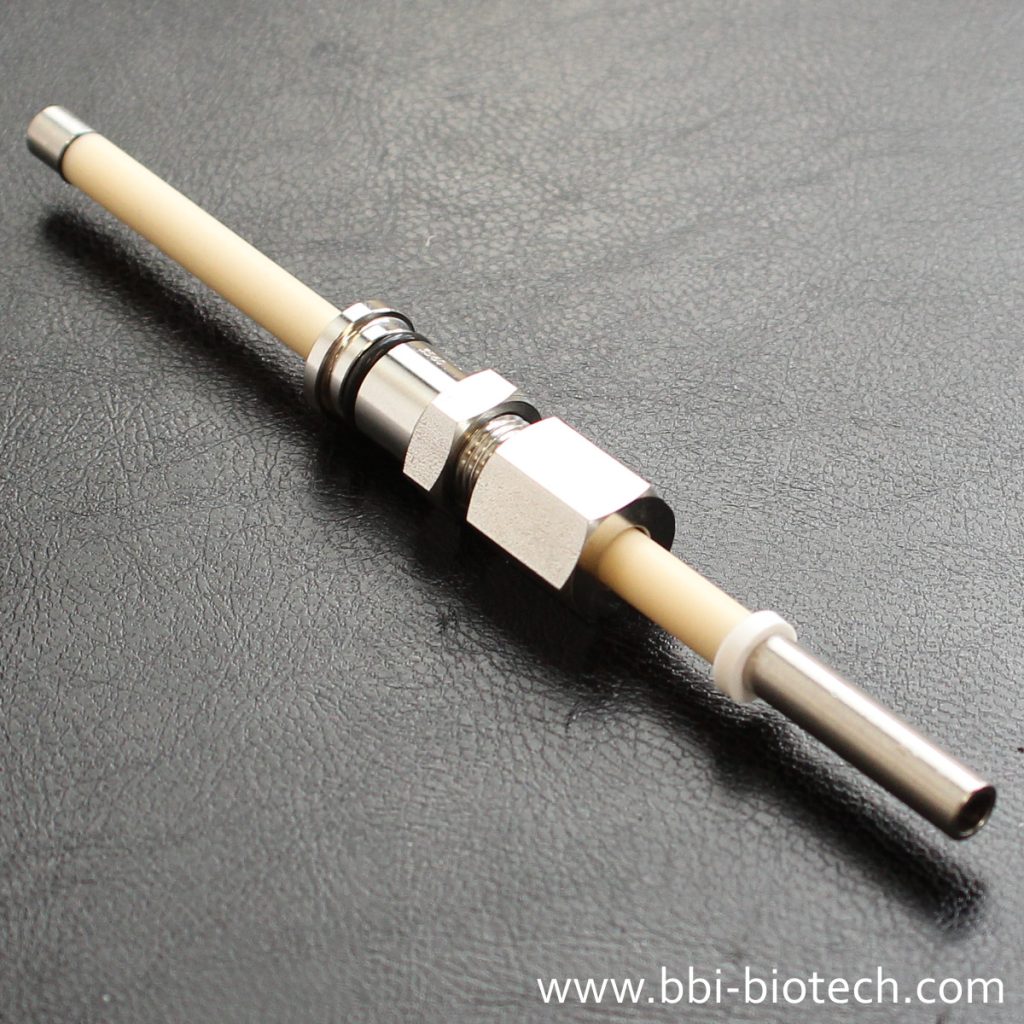 Adapter for 6 mm level probes or dip tubes for harvesting in 11 mm ...