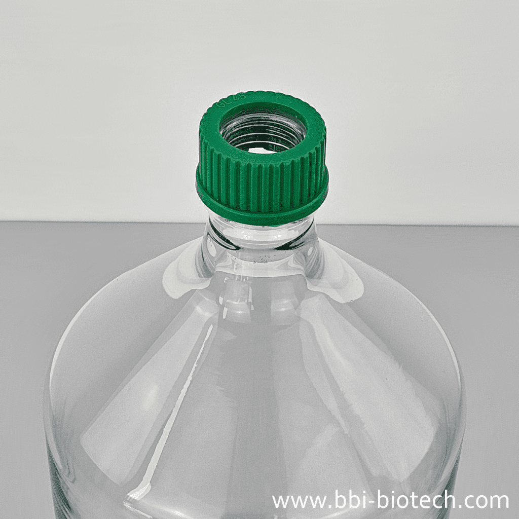 5 l laboratory bottle GL 45 with gasket and screw cap with hole ...
