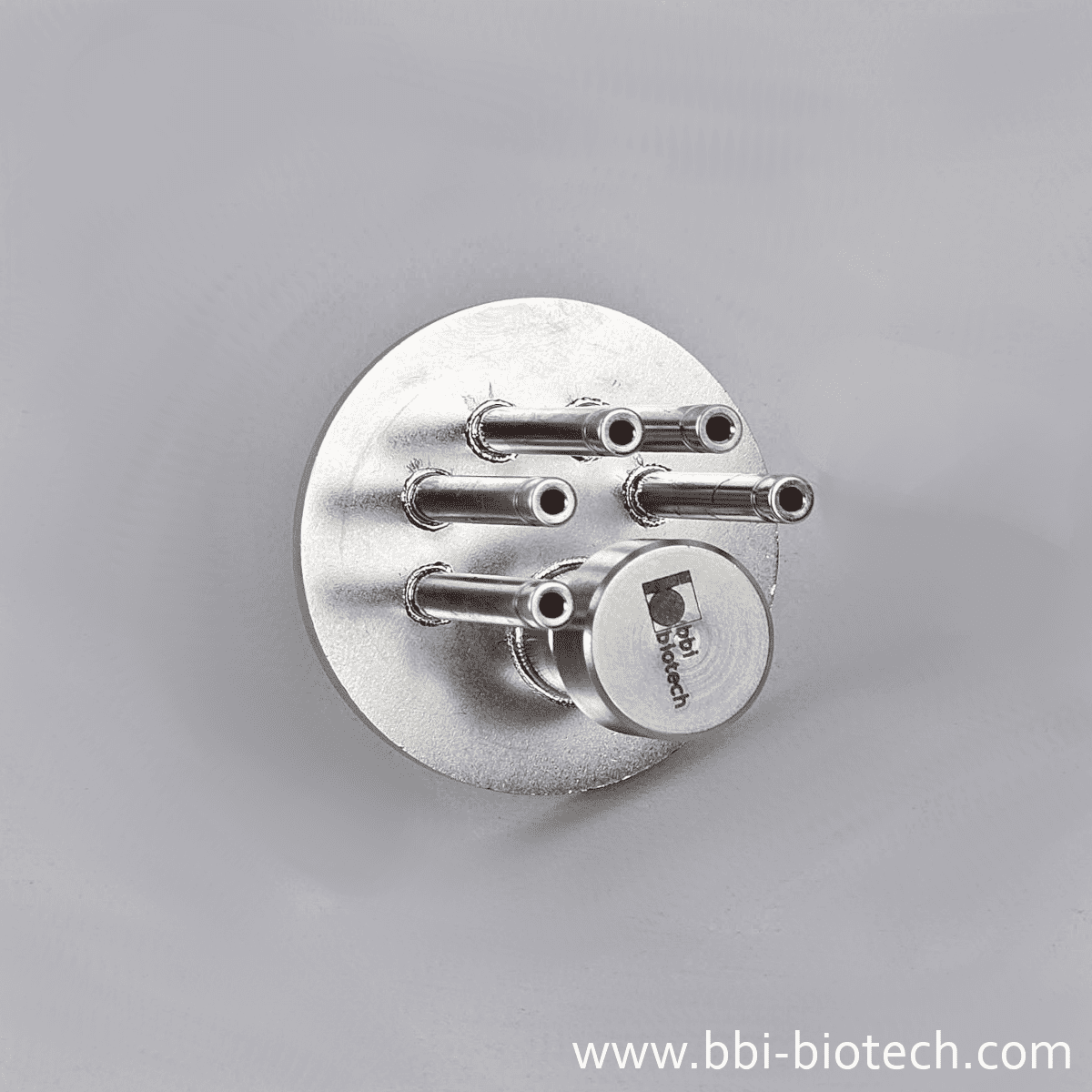 Headpiece with 5 hose nozzles 4 x 1 mm and 1 x Inoculation port with ...