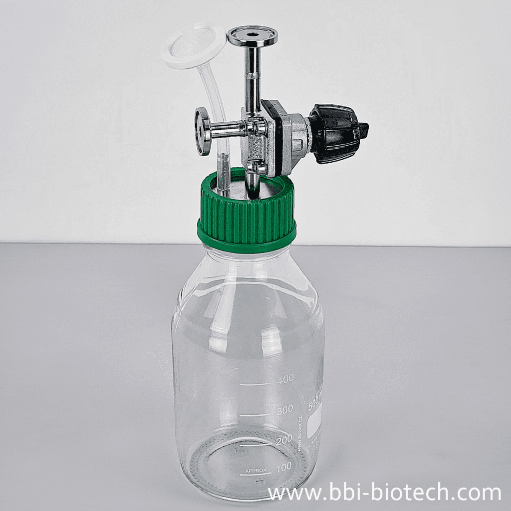 Headpiece for aerosolfree sampling with Tri-clamp with extended pipe ...